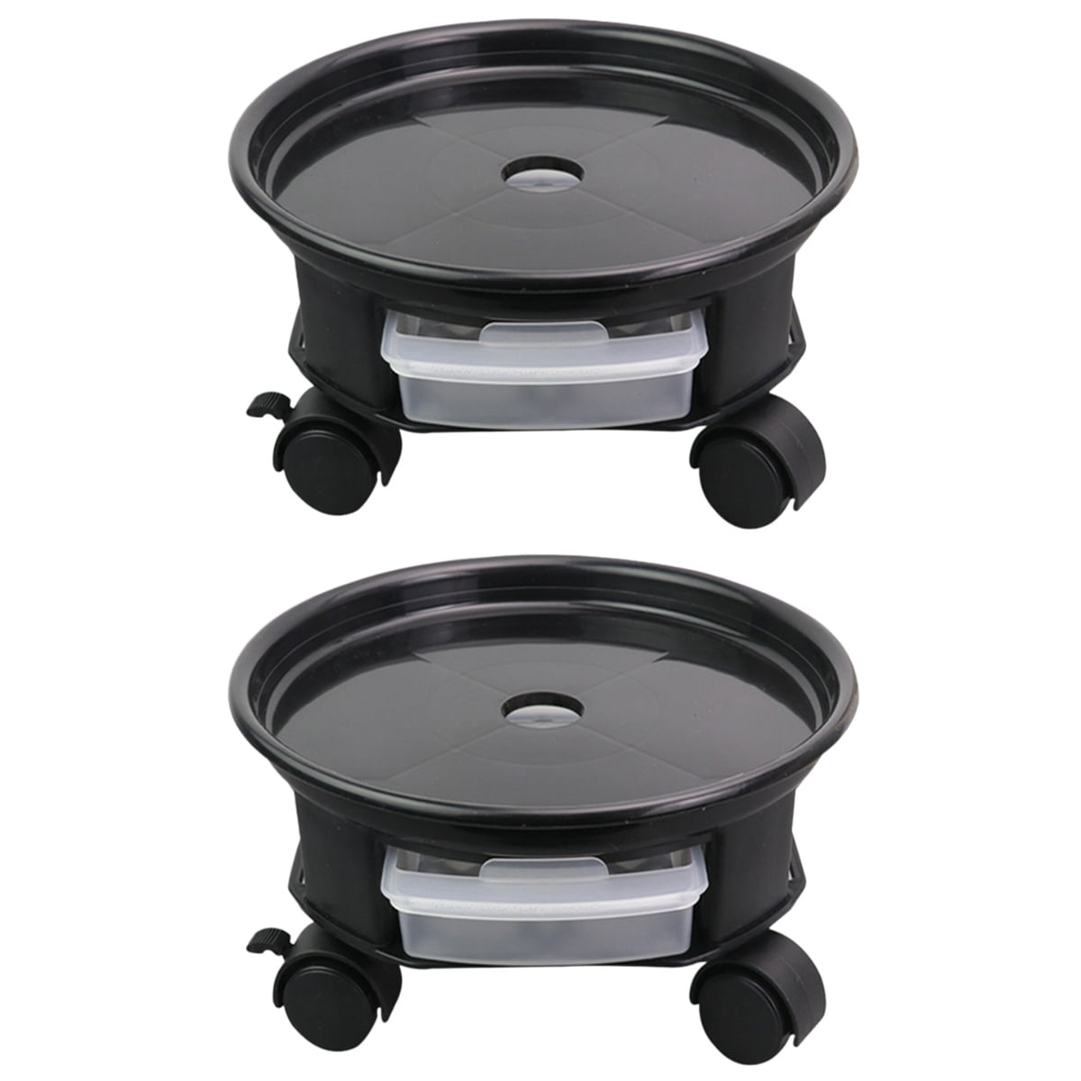2pcs 33cm Round Flower Pot Trays Removable Universal Bottom Wheel ...