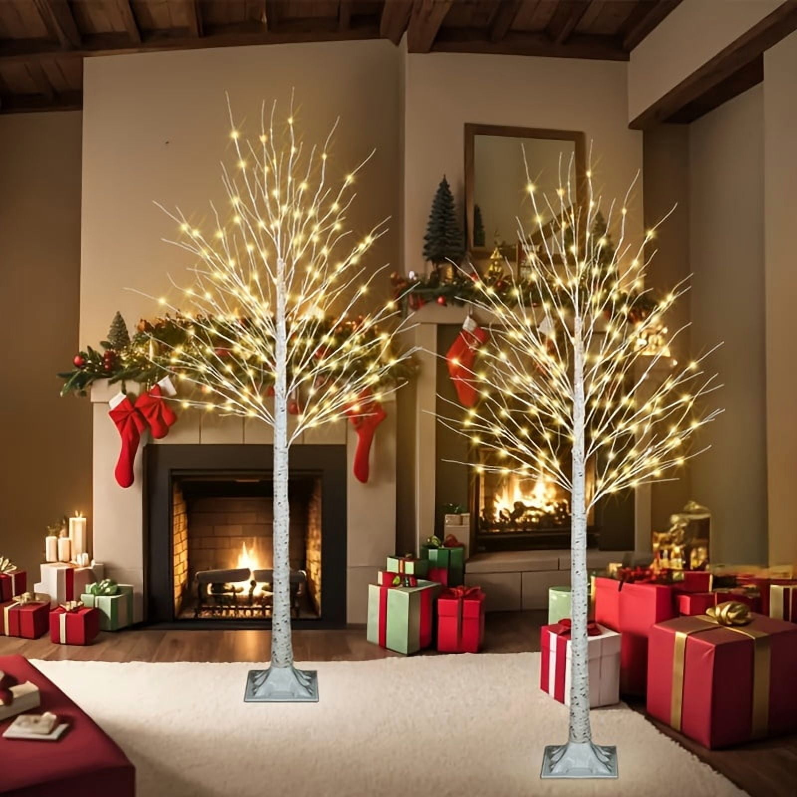 2pcs 36In Lover'S Node Bright White Birch Tree Lights, LED Light Strip ...