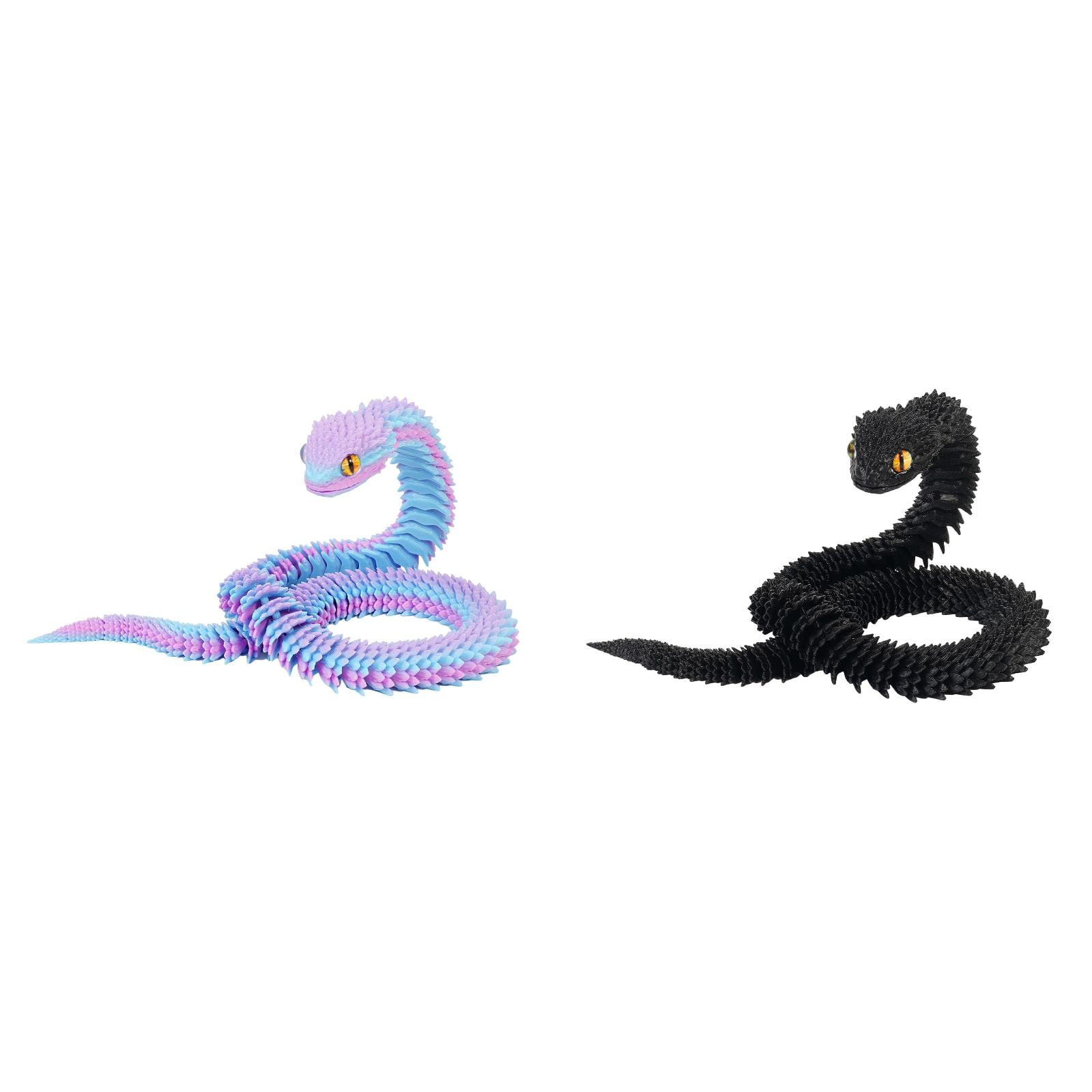 2pcs 3D Printed Animals Snake Toys 3D Printed Articulated Snake 3D ...