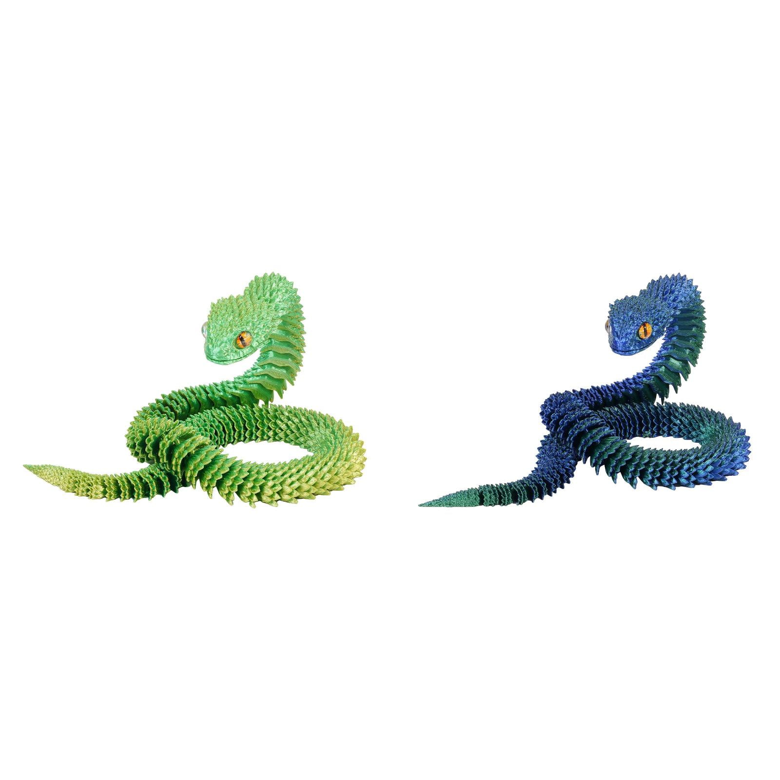 2pcs 3D Printed Animals Snake Toys 3D Printed Articulated Snake 3D ...