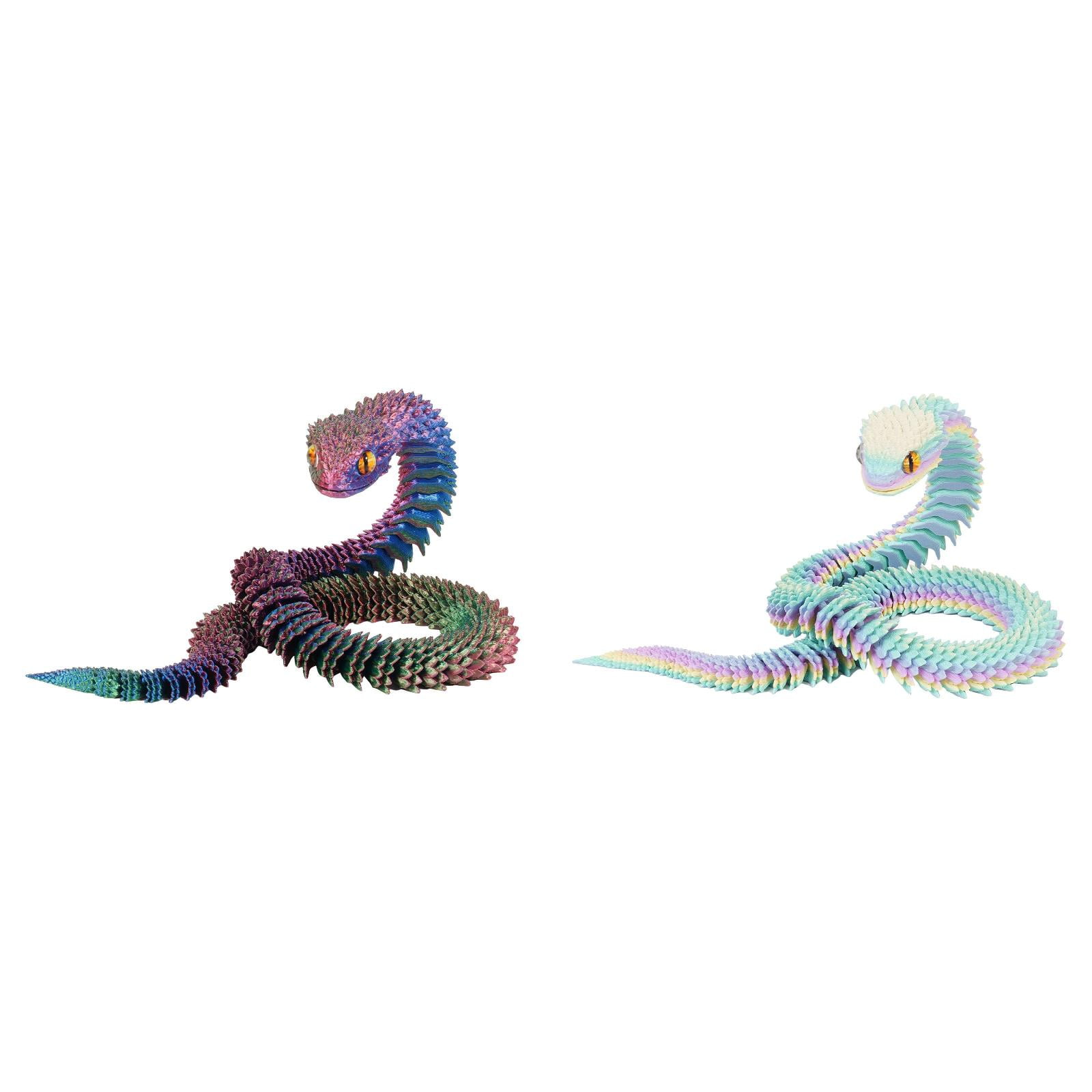 2pcs 3D Printed Animals Snake Toys 3D Printed Articulated Snake 3D ...