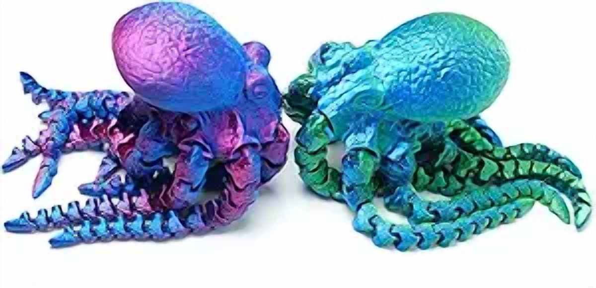 2pcs 3D Printed Octopus Model,Flexible Soft Bodied Animals Statue ...
