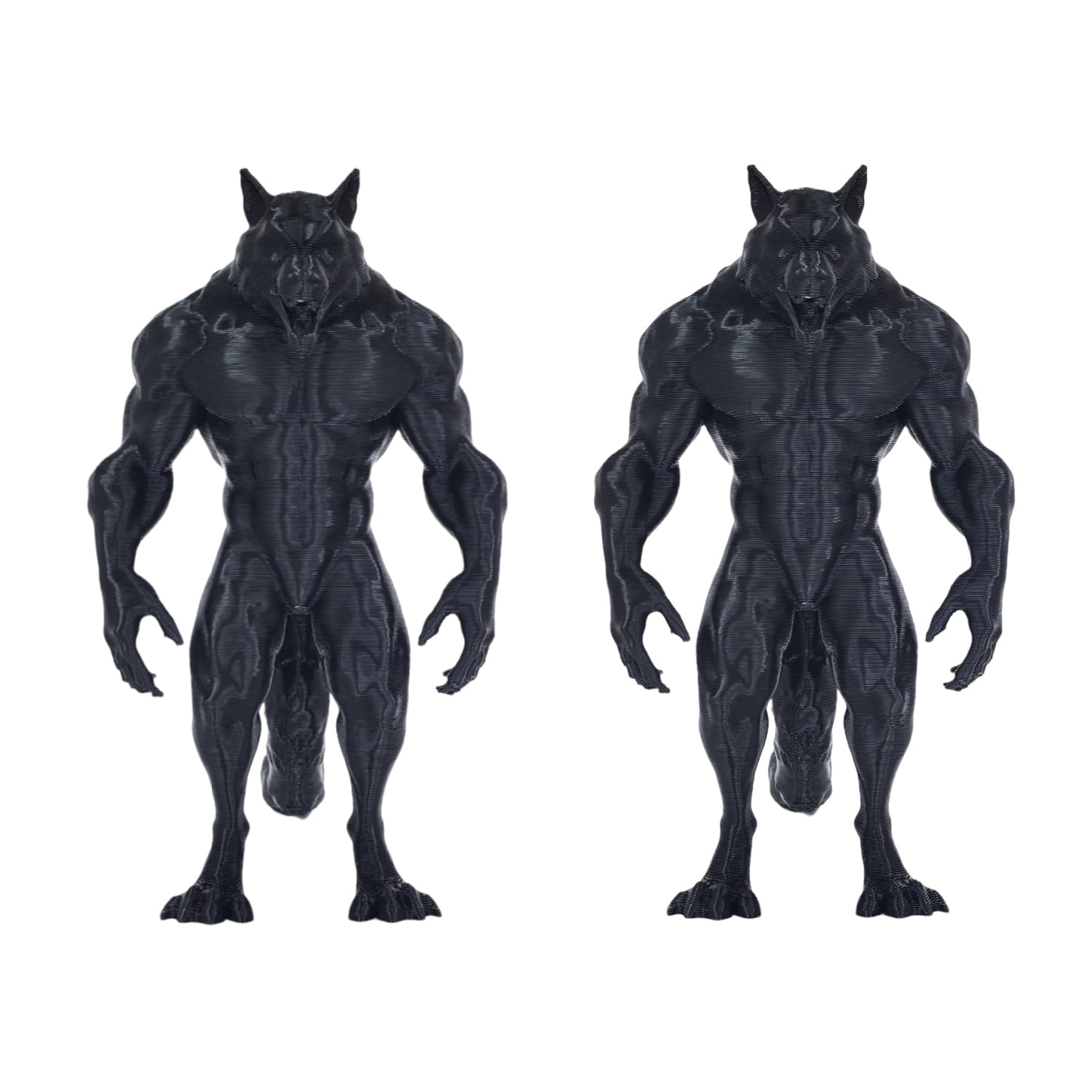 2pcs 3D Printed Werewolf Statue - Realistic Design Plastic Figurine for ...
