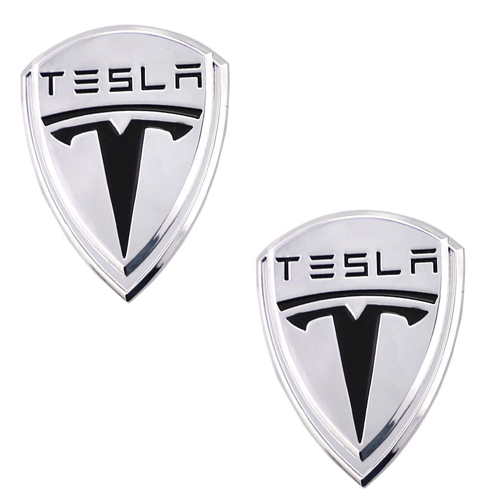 2pcs 3D T Decorative Accessories T Emblem Badge Metal Cast Car Side ...