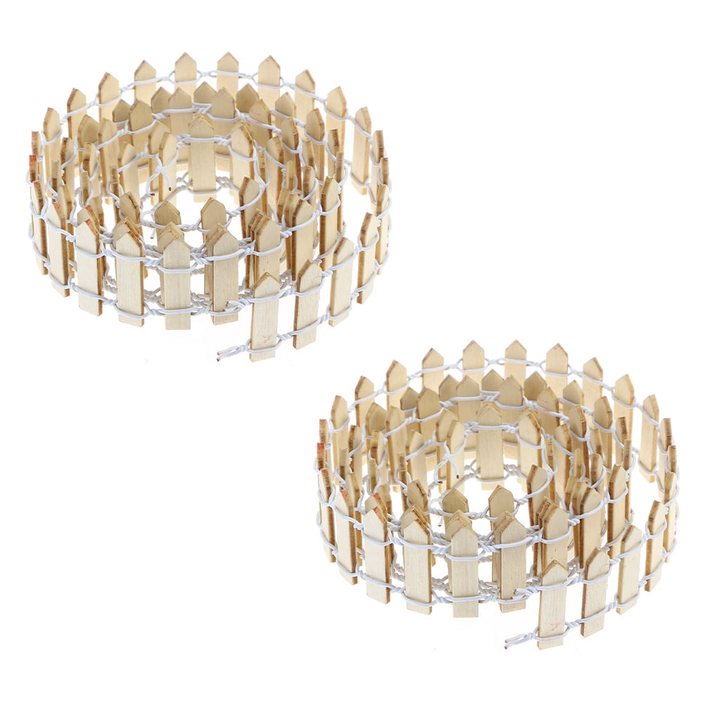 2pcs 3cm Miniature Fence Enclosure Wood Picket Fence for DIY Diorama ...