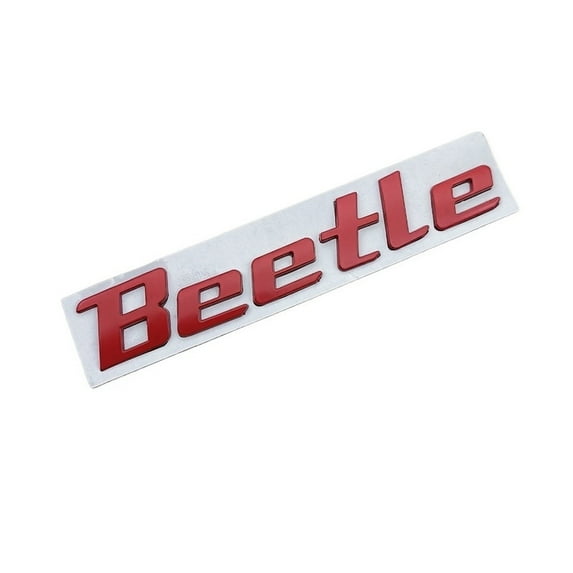 2pcs 3d Metal Chrome Red Black Logo Beetle Emblem Letters Nameplate Car ...