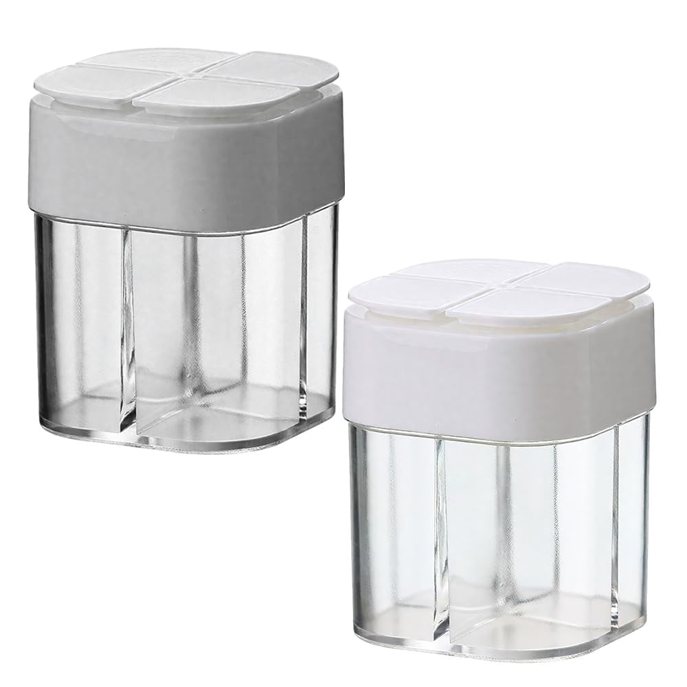 2pcs 4 in 1 Seasoning Jar, Spice Container Salt and Pepper Shaker ...