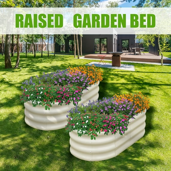 2pcs 4×2×1ft Raised Garden Bed Planter Boxes - Easy Assembly Outdoor ...