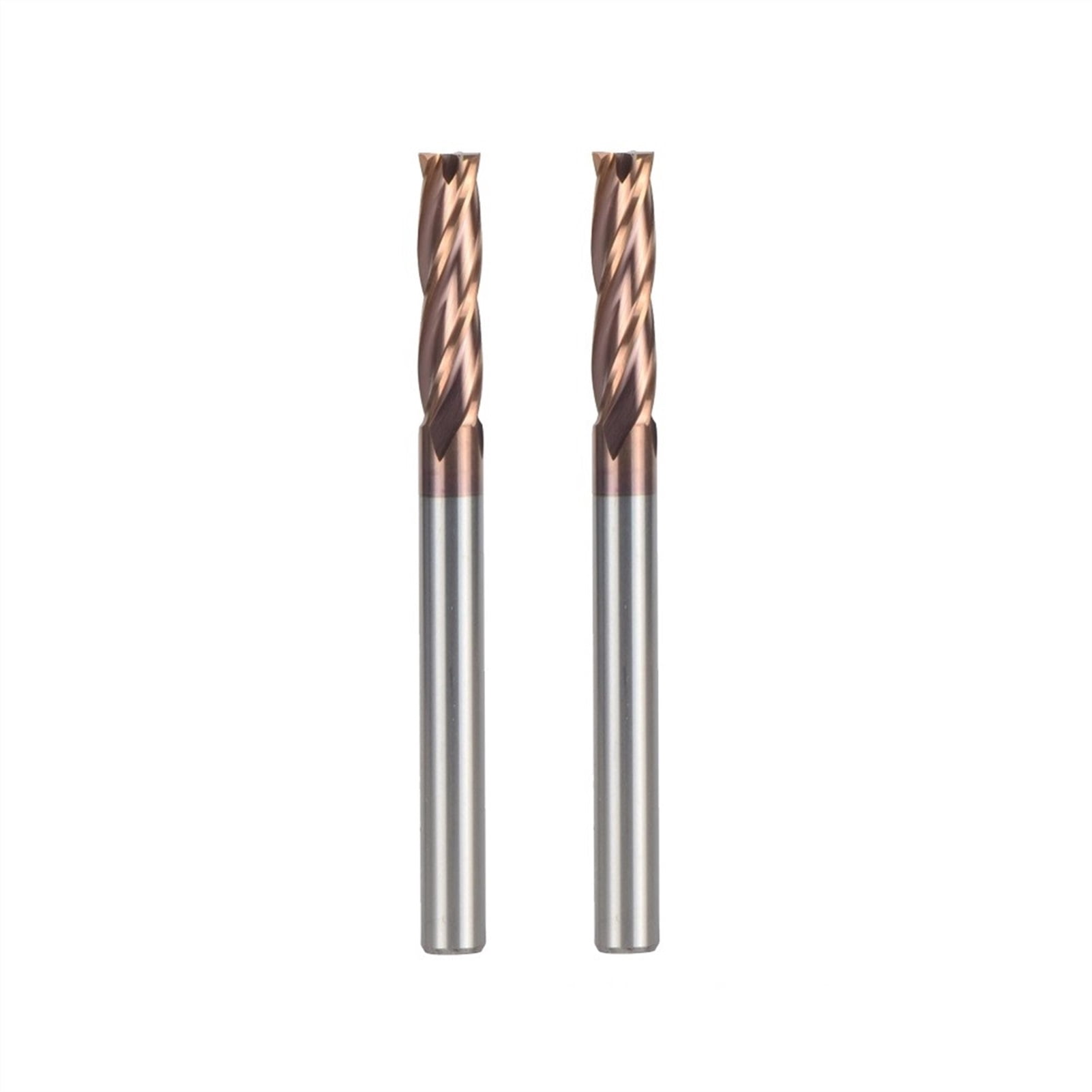 2pcs 4 Flute Flattened Head Tungsten Steel End Mills HRC55 Coated CNC ...