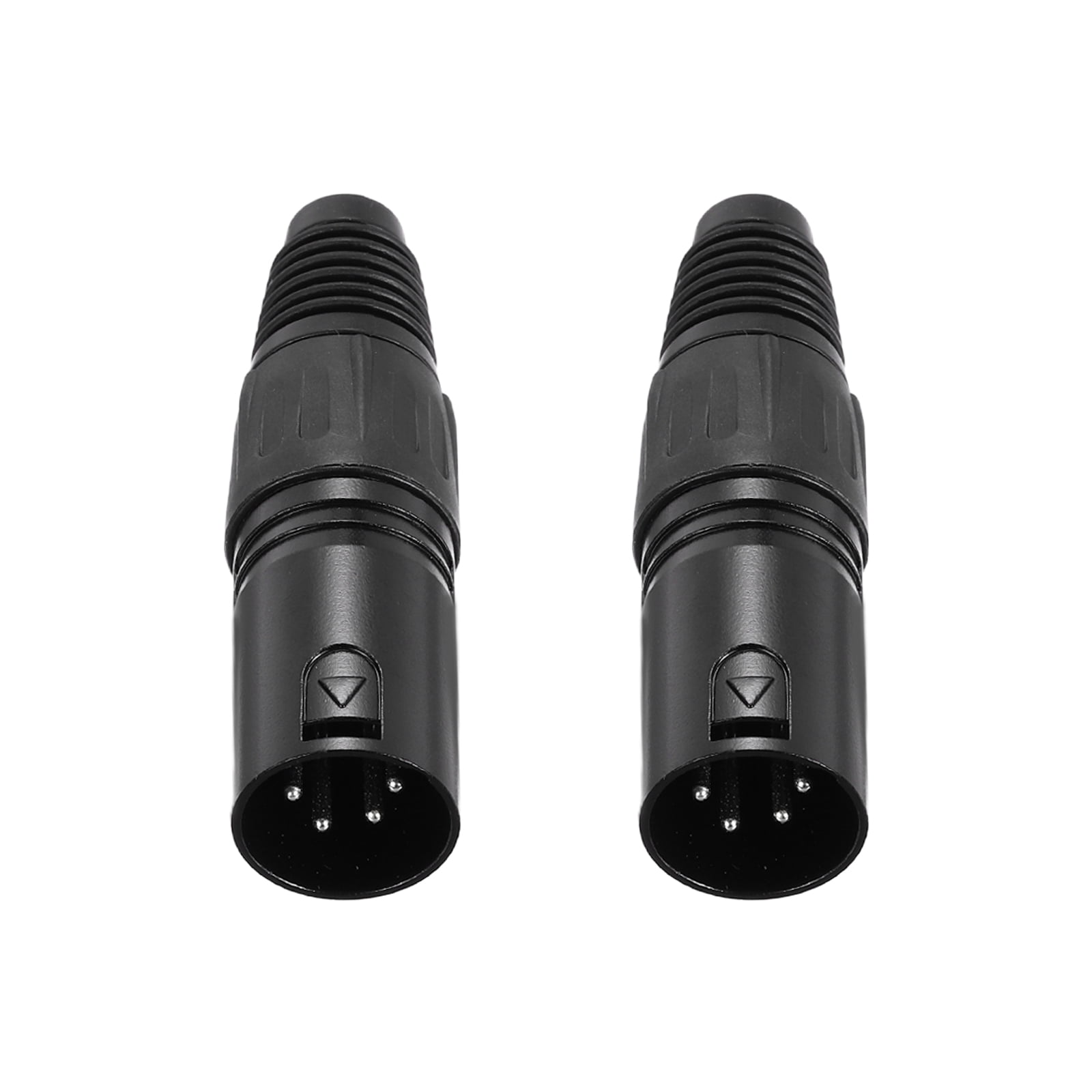 2pcs 4 Pin XLR Male Connector, Microphone Audio Cable Plug Mic Socket ...