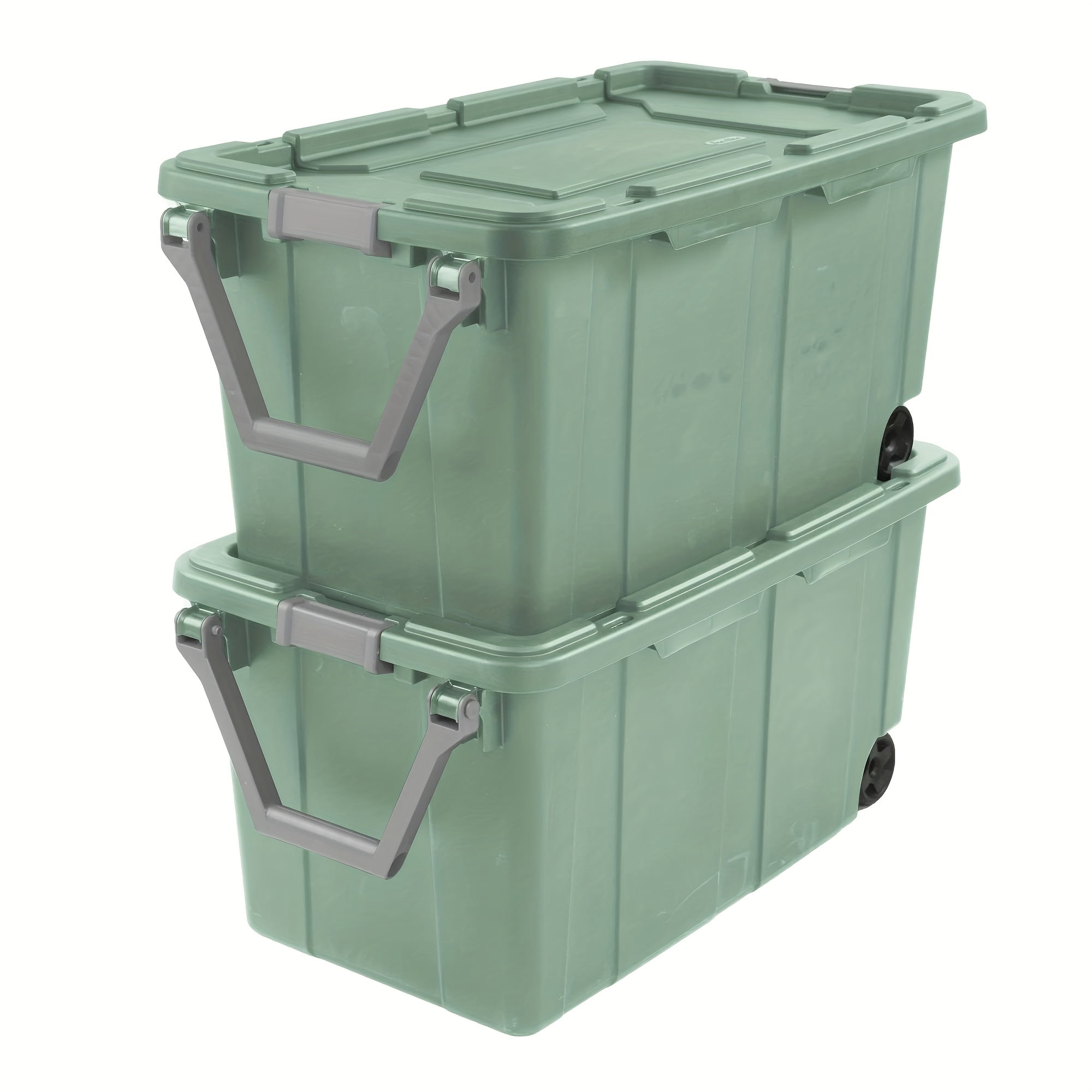 2pcs 40 Gallon Heavy-Duty Extra Large Wheeled Storage Bins with Locking ...