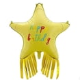 2pcs 40-Inch Matte Tassel Five-Pointed Star Foil Balloons - "Happy ...