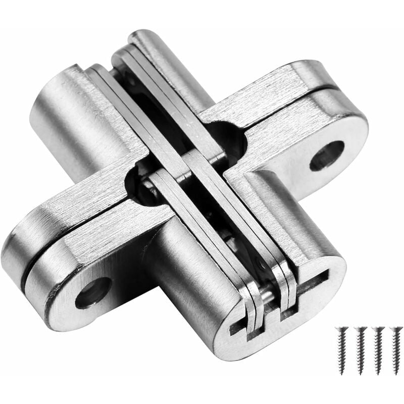 2pcs 43.7mm Cross Shape Invisible Concealed Hinges for Furniture Wood ...
