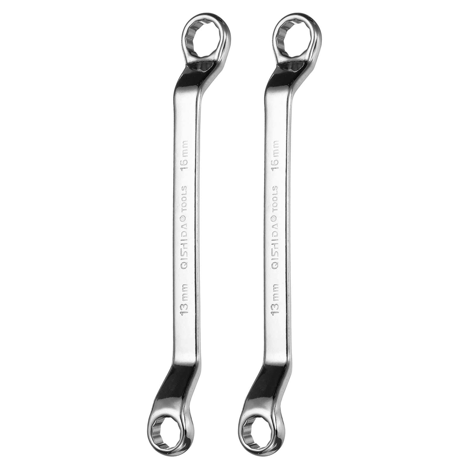 2pcs 45 Degree Offset Box End Wrench 13mm x 16mm Metric 12 Point Mirror ...
