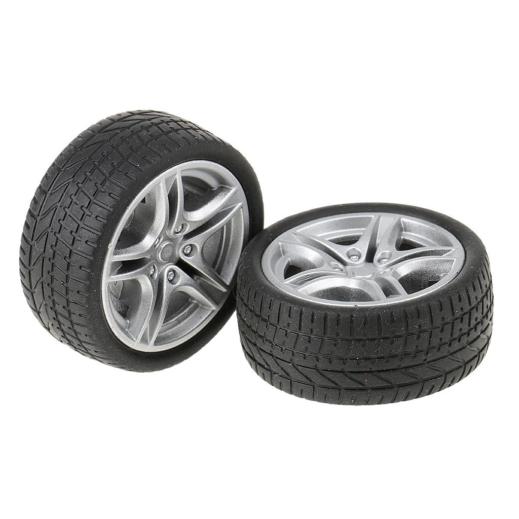 2pcs 48mm Durable Rubber Wheels Toy Tyres for RC Car Model Making ...