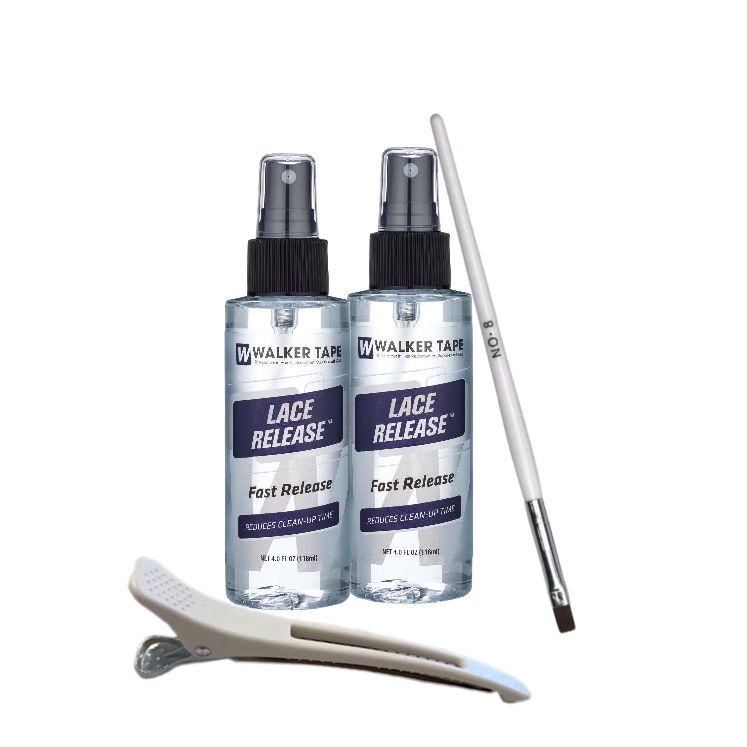 2pcs 4oz Spray Lace Release w/ White Brush & Hair Clip Bundle Pack ...