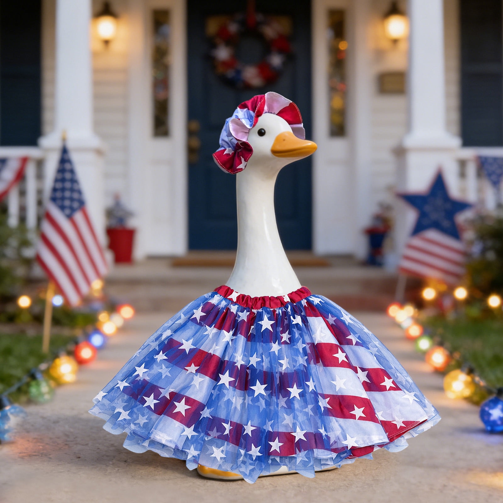 2pcs 4th of July Porch Goose Outfits for 23 Inch Lawn Goose Statue ...