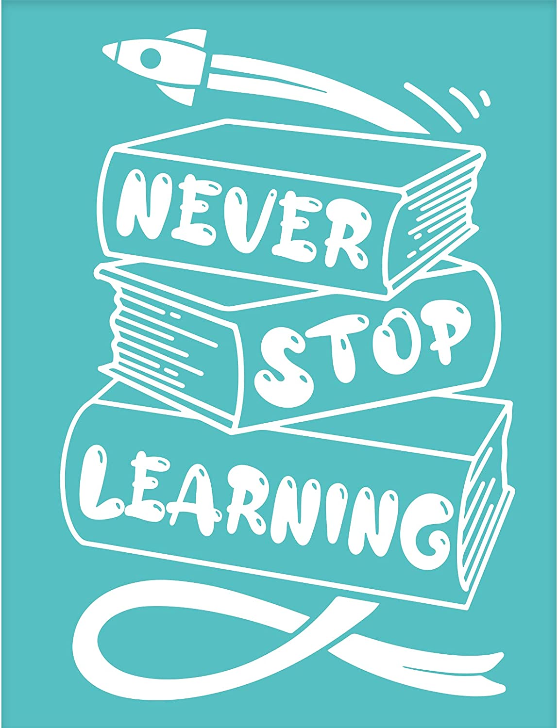 2pcs 5.5x7.7 Inch Never Stop Learning Self-Adhesive Silk Screen ...