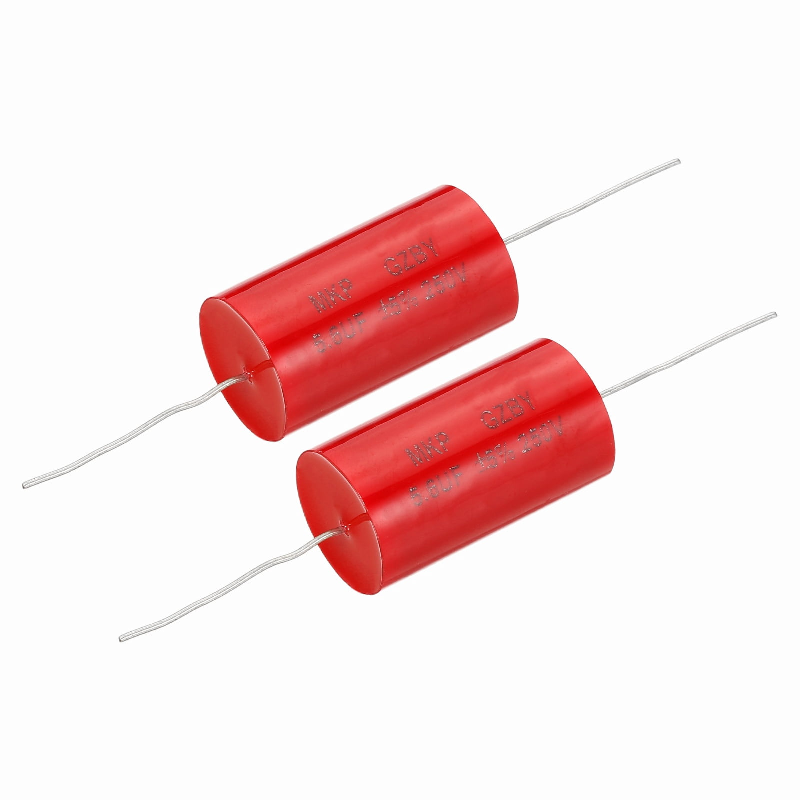 2pcs 5.6uf Frequency Divider Capacitor, 250V Red Axial Audio Speaker ...