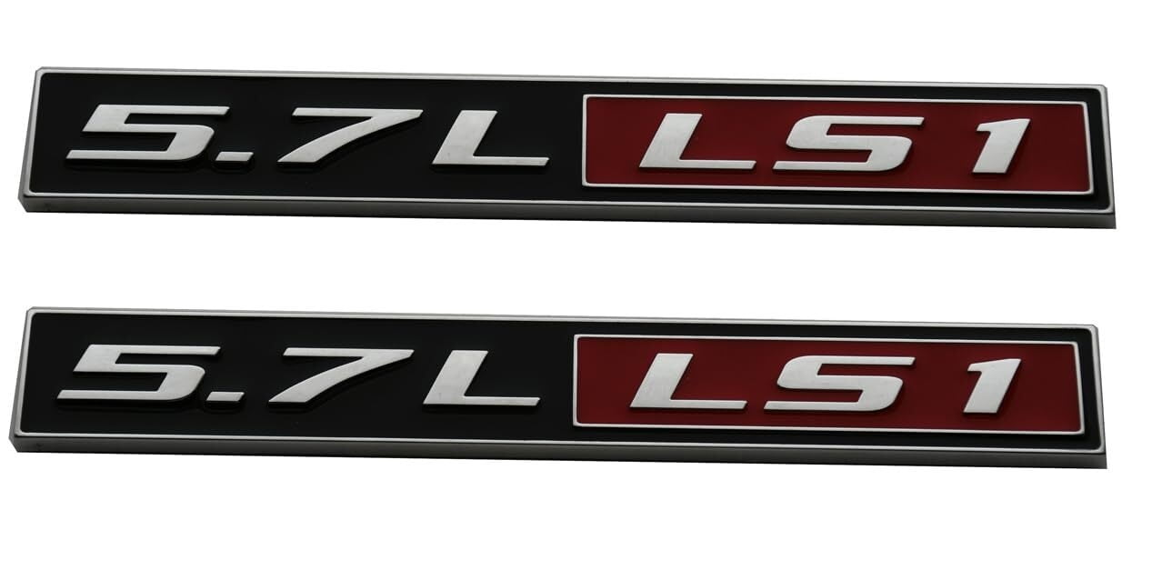2pcs 5.7L Liter LS1 Real Engine Hood Emblem Badge Nameplate Crate ...