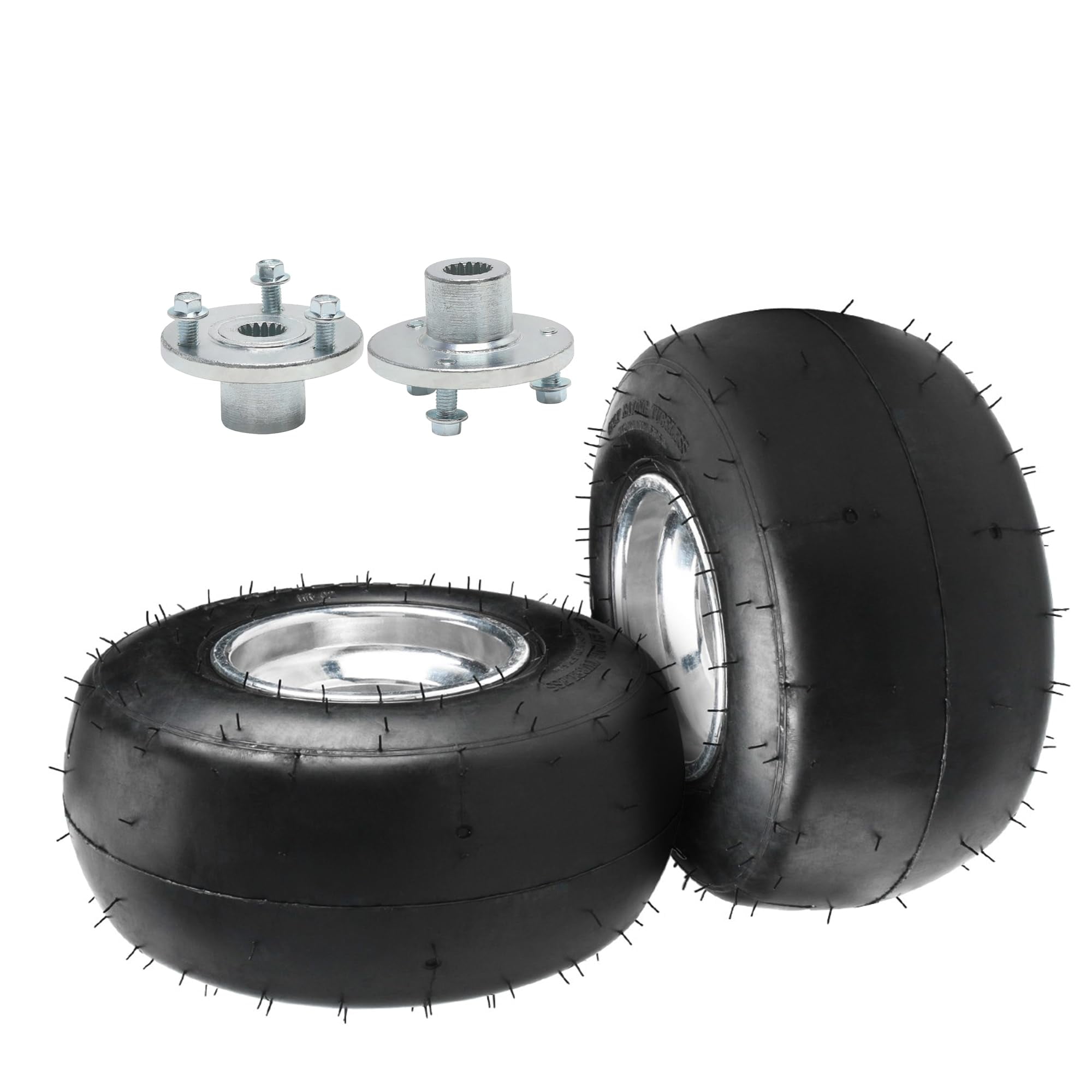 2pcs 5'' Go Kart Tires and Wheels Front 10x4.50-5 Slick Tires Rim, 10x4 ...