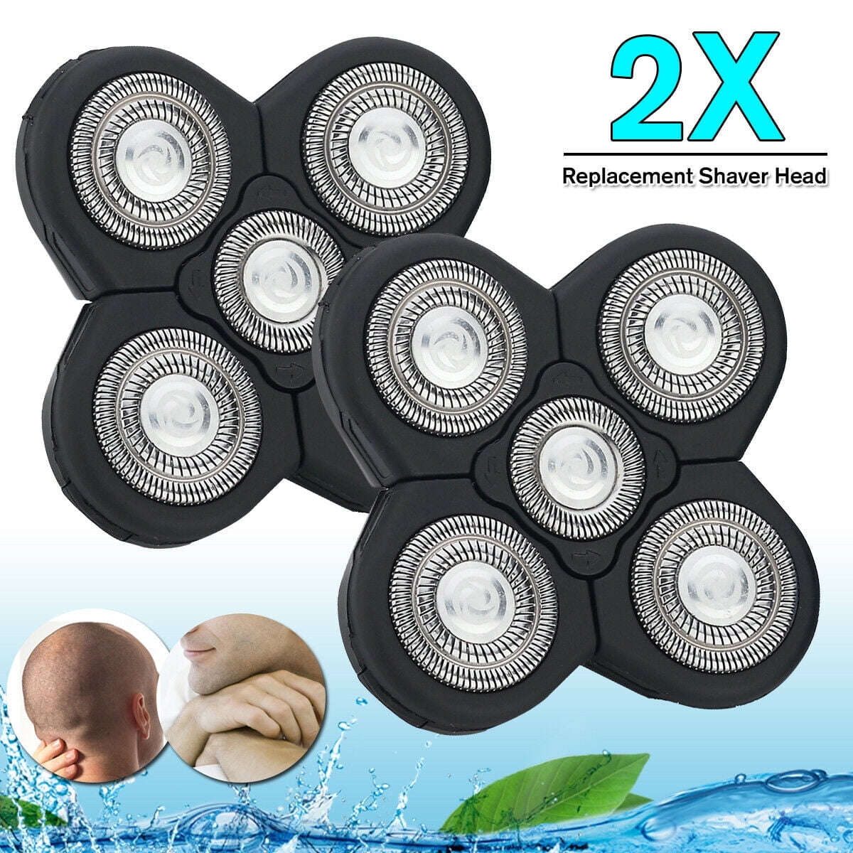 2pcs 5-Head Shaver Blade For Razor Replacement Rotary 4D Cutter Heads ...