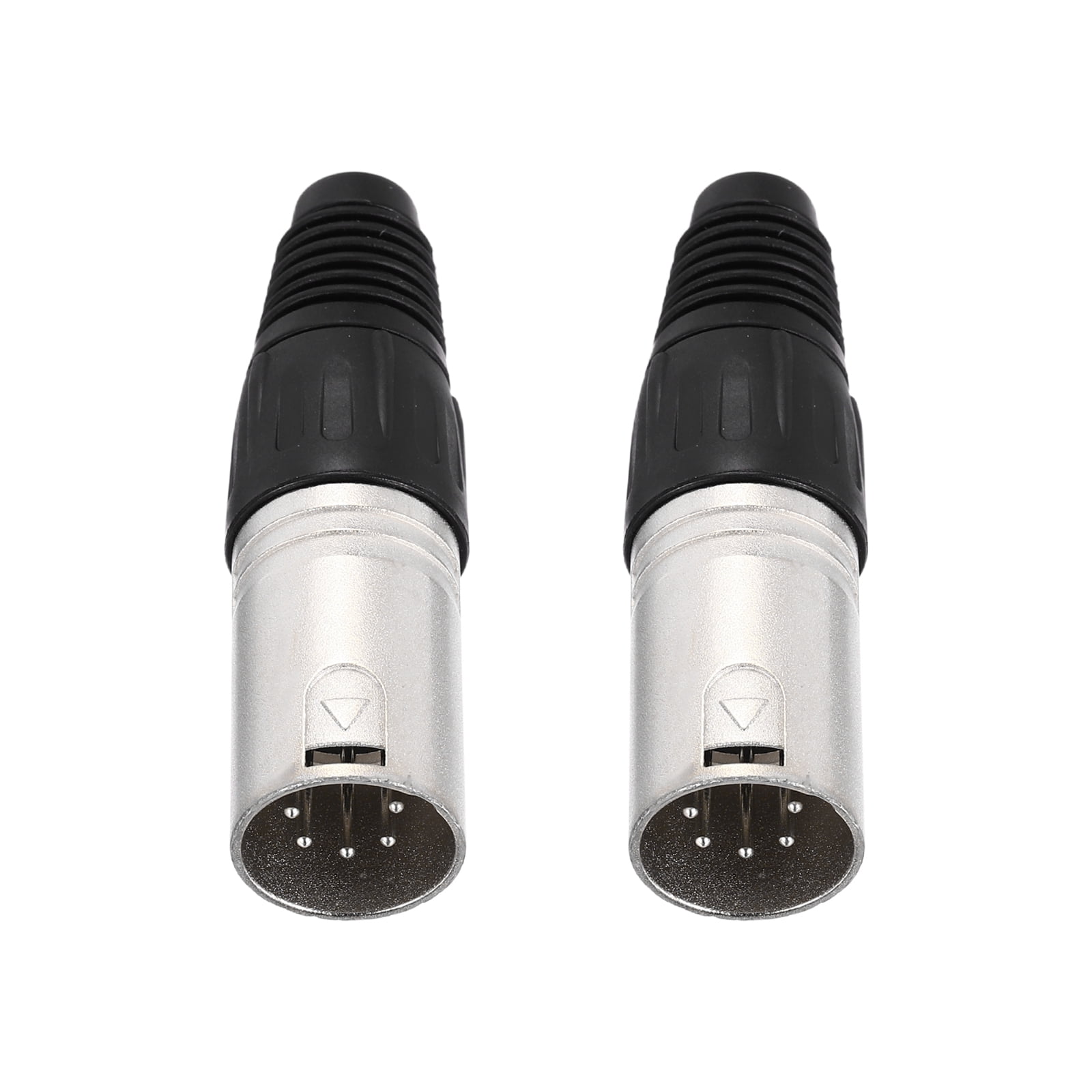 2pcs 5 Pin XLR Male Connector, Microphone Audio Cable Plug Mic Socket ...