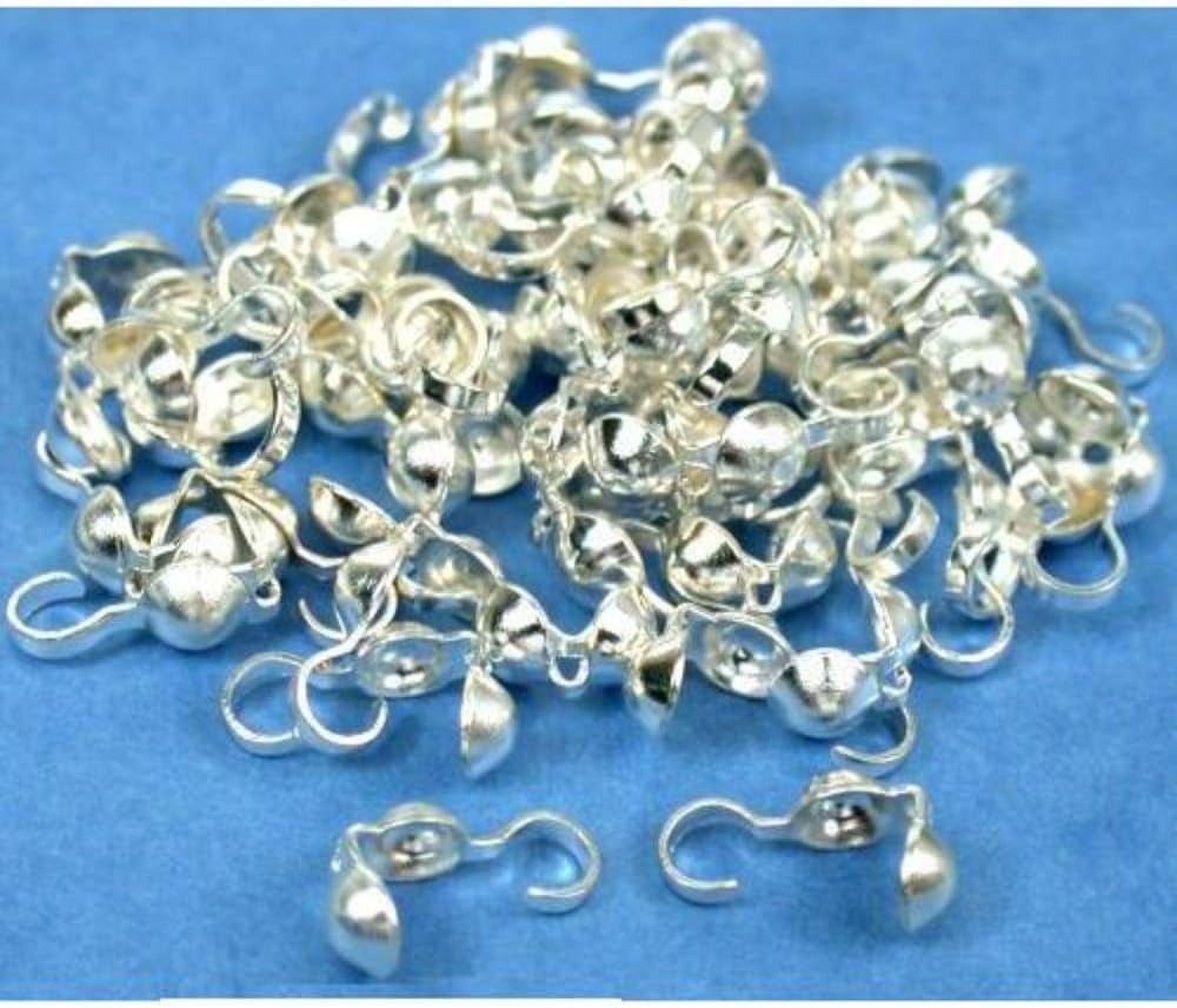 2pcs 50 Bead Tips Clamshell Silver Plated Bead Stringing Parts ...