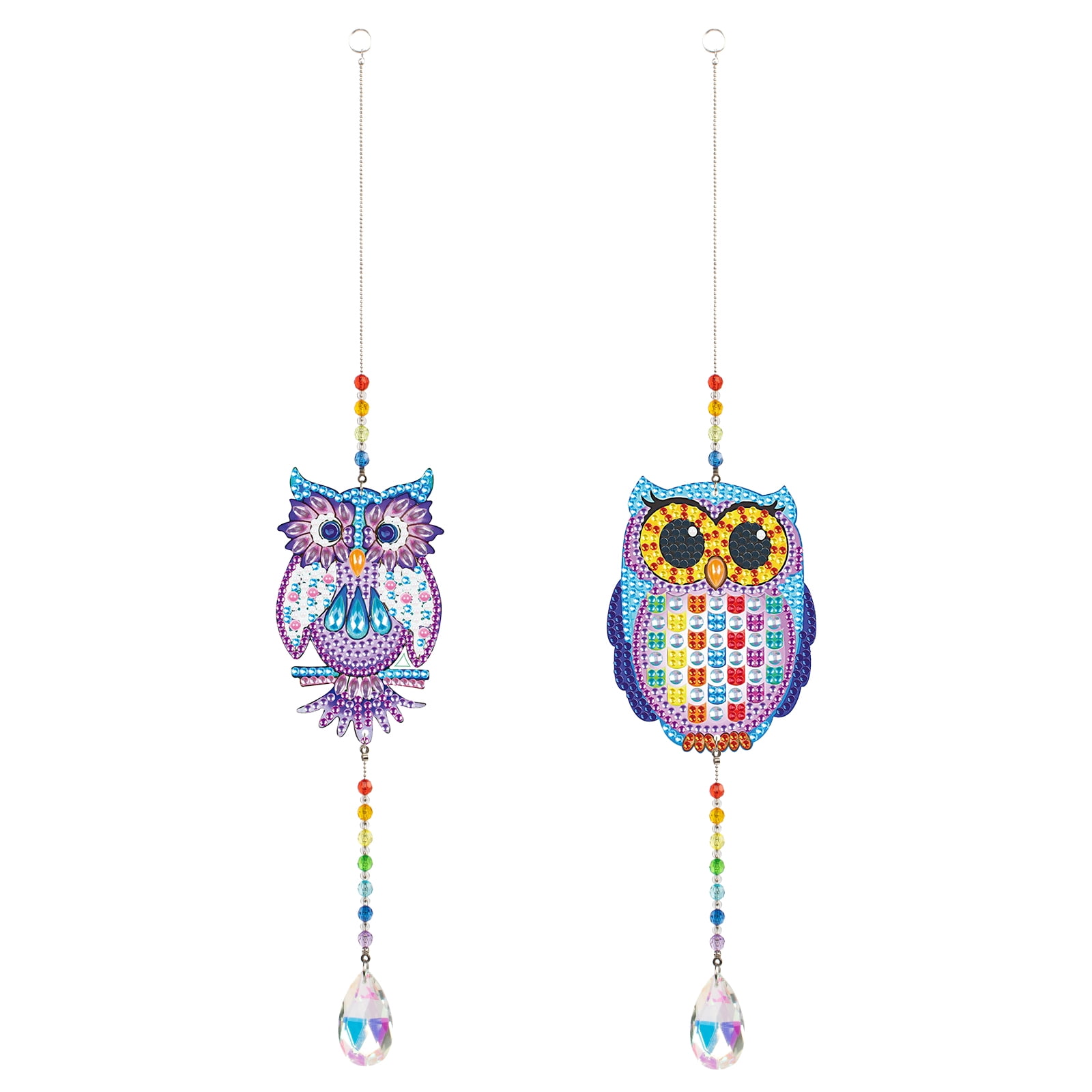2pcs 5D Diamond Painting Pendant Kit Owl DIY Diamond Art Ornament ...