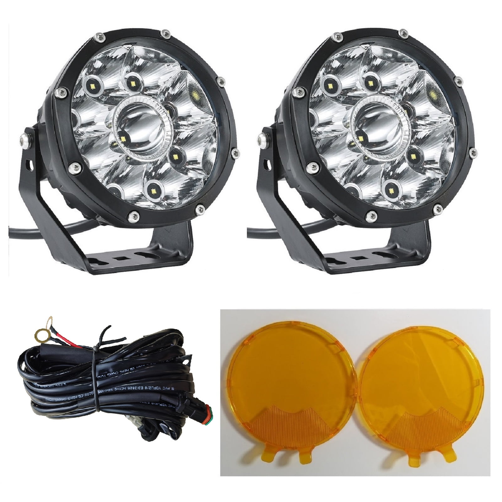 2pcs, 5inch Super Bright White Spotlight Round Offroad Light 160W ...