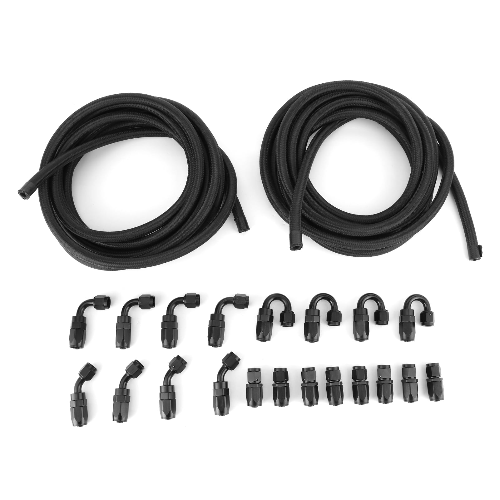 2pcs 5m/16.4ft AN6 Fuel Line Hose with Hose Adapter End Kit Universal ...