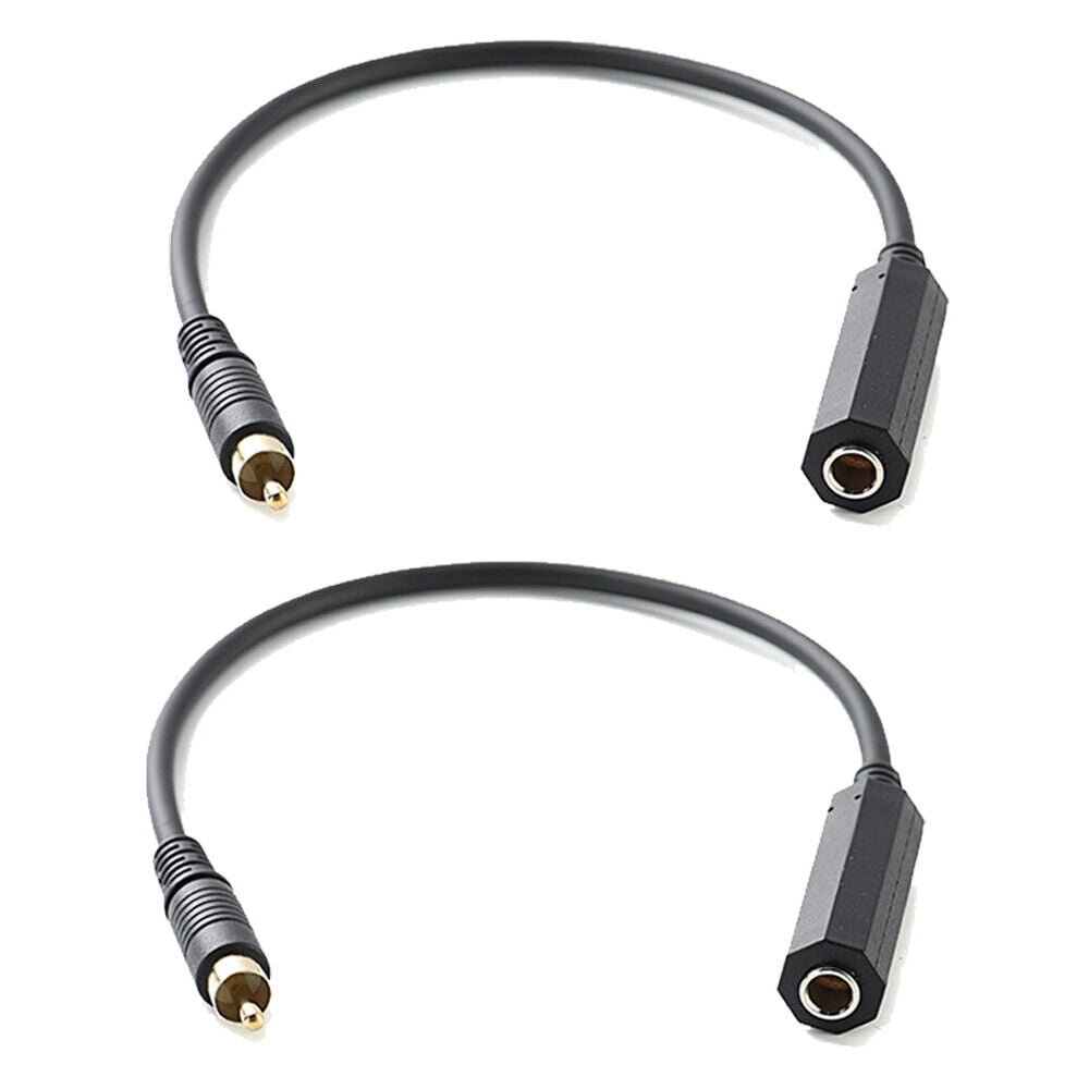 2pcs 6.35mm 1/4" Mono Female Jack to RCA Male Plug Audio Adapter Cable ...