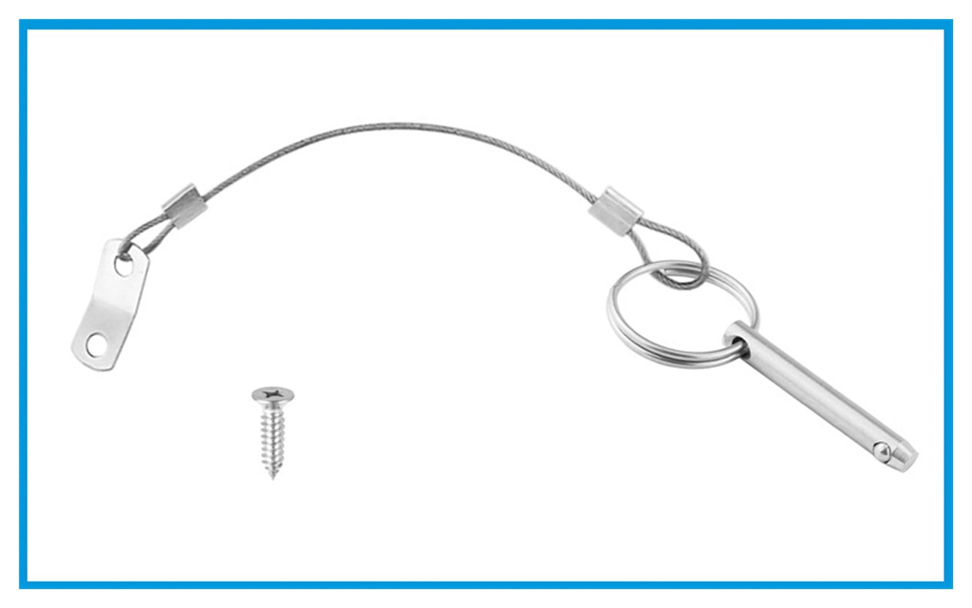 2pcs 6.3mm Stainless Steel 316Quick Release Pin With Lanyard For Boat ...