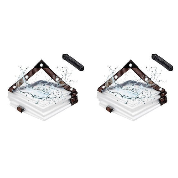 2pcs 6.6x6.6 FT Clear Waterproof Tarps, Tarp with,Clear Tarps for Patio ...