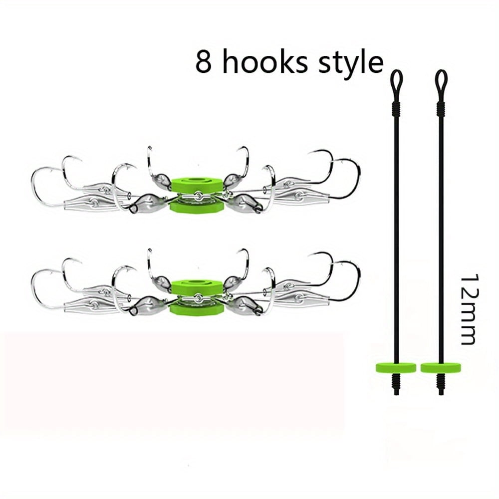 2pcs 6/8 Claws Fishing Hook For Square Bait, Carbon Steel Carp Fishing ...