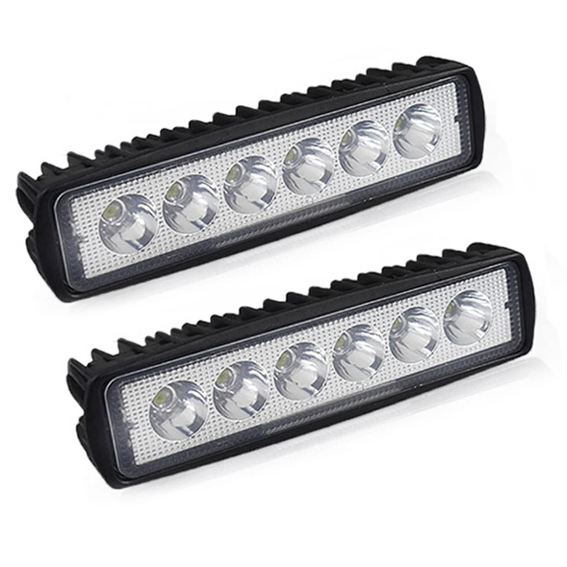2pcs - 6 LED 18W Work Light DRL Car Offroad High Brightness Spotlight ...