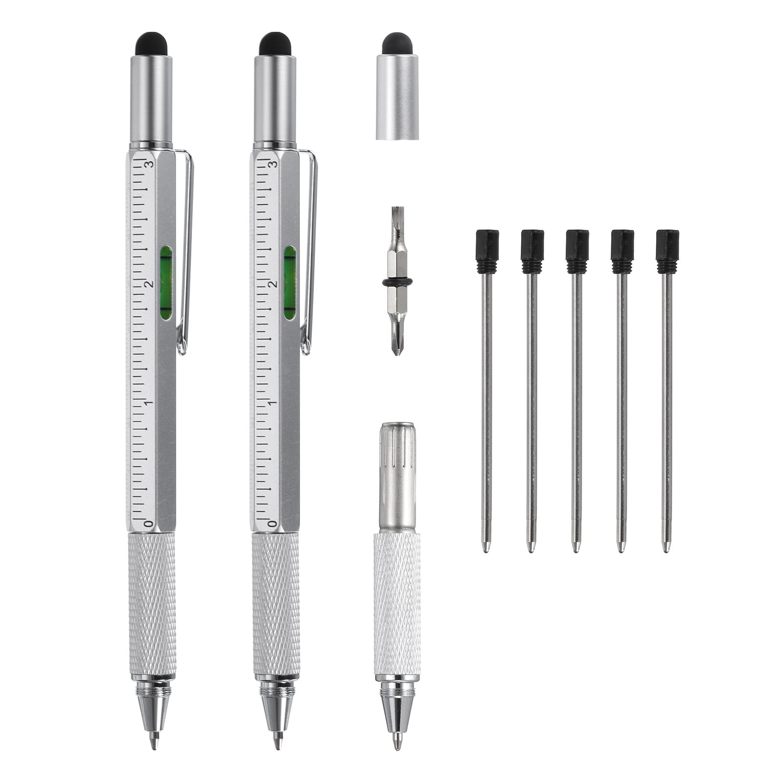 2pcs 6 in 1 Metal Multitool Tech Tool Pen Gifts for Men with Ballpoint ...
