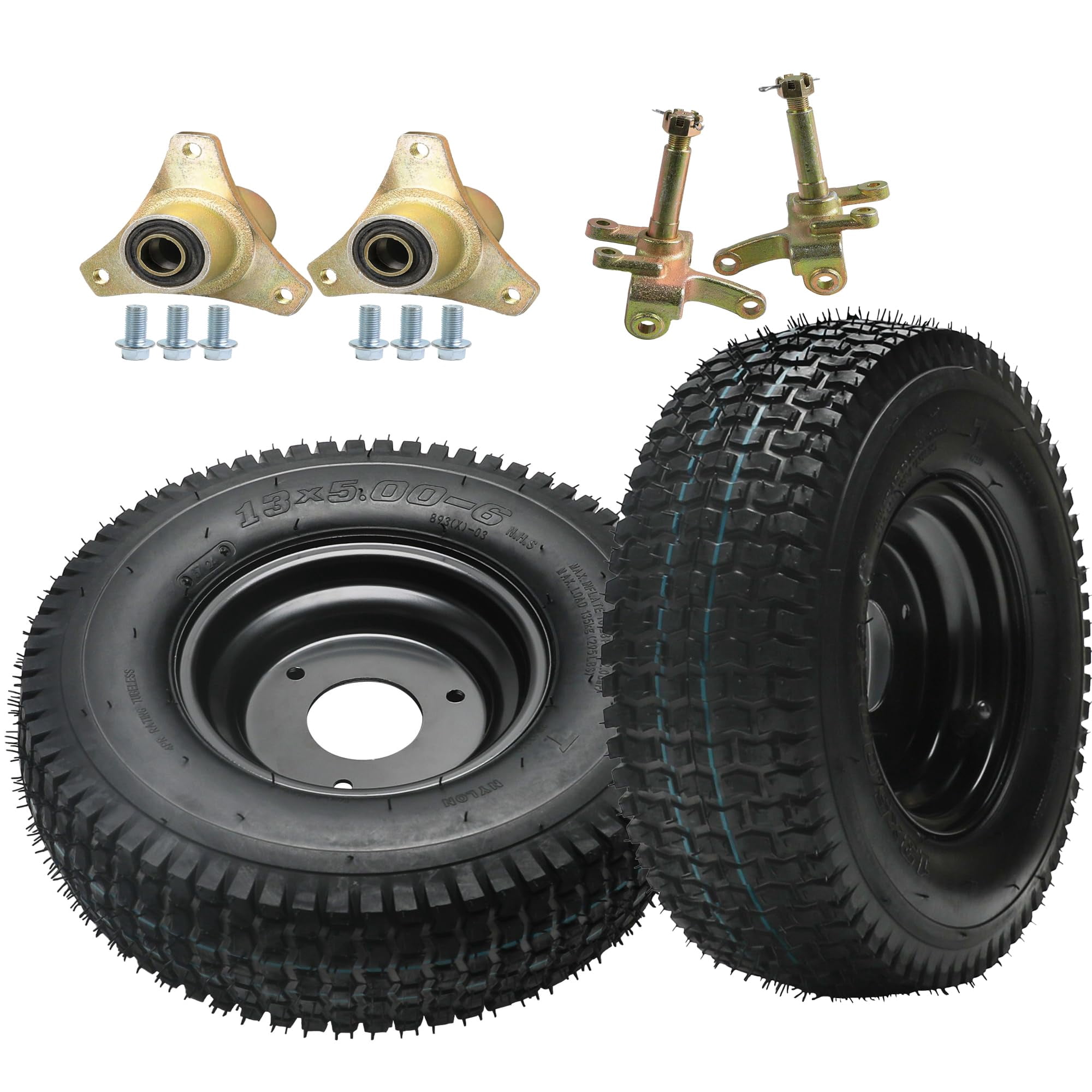 2pcs 6 inch Wheel 13x5-6 13x5.00-6 Wheel Tire and Rim 3 Stud 4Ply ...