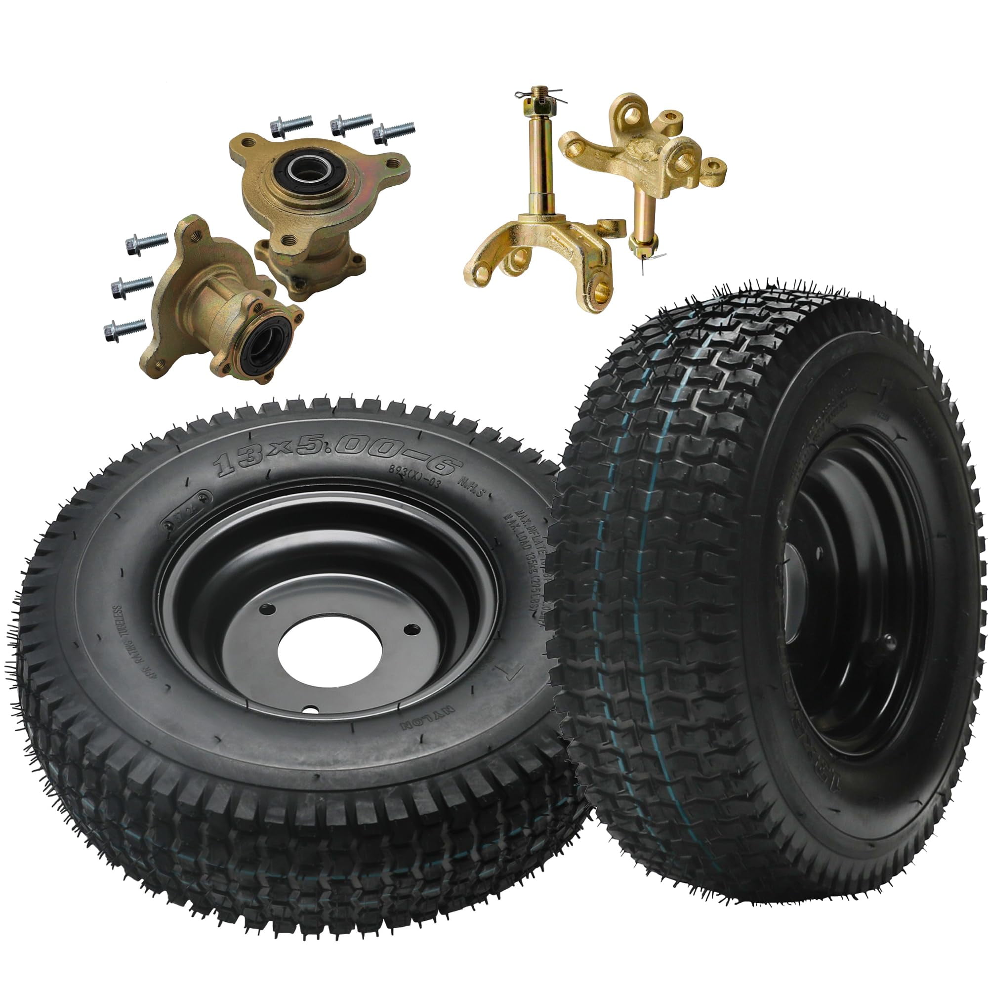 2pcs 6 inch Wheel 13x5-6 13x5.00-6 Wheel Tire and Rim 3 Stud 4Ply ...