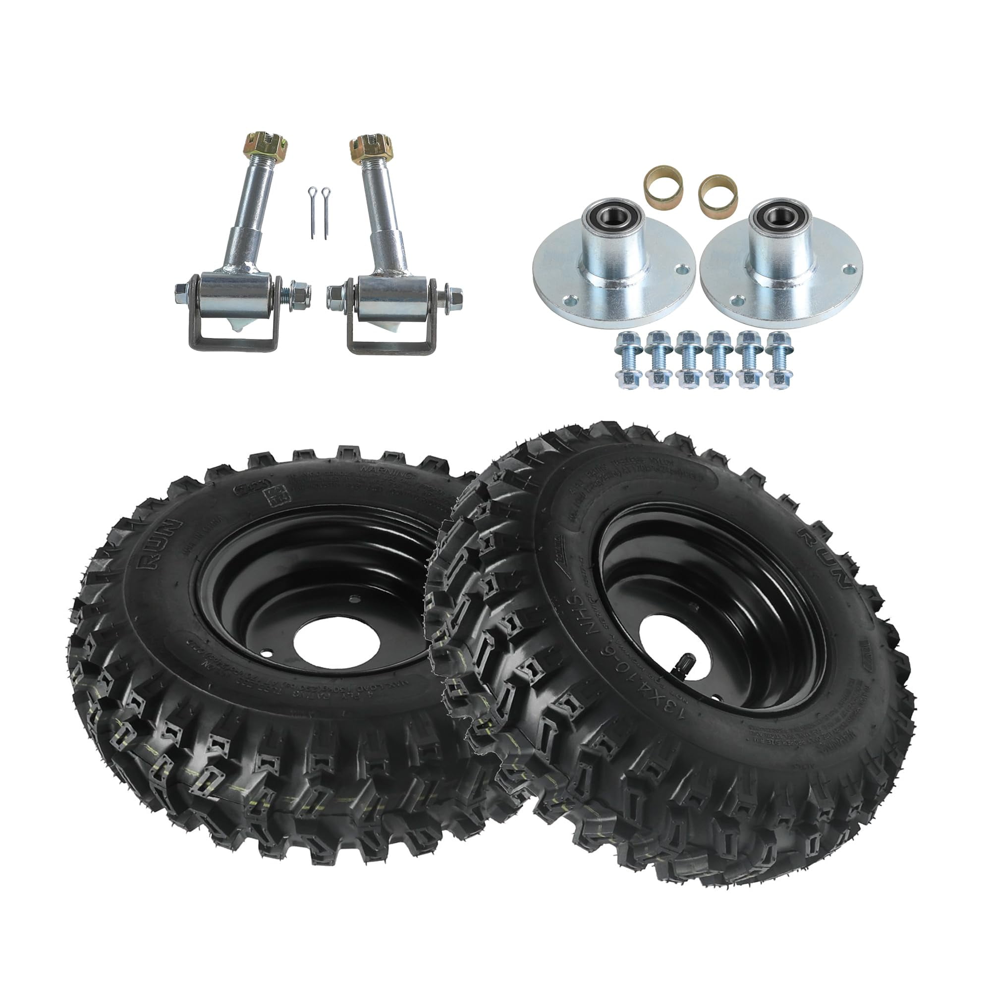 2pcs 6 inch Wheels 13x4.10x6 13x4.10-6 Wheel Tire and Rim 3 Stud 4Ply ...