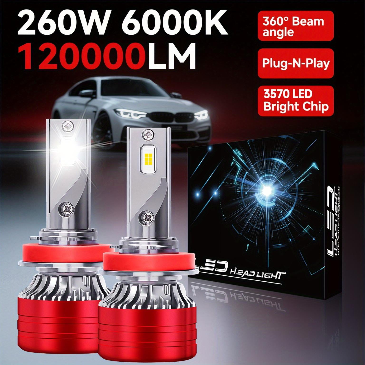 2pcs 6000K LED Headlight for Car, 120000 LM High Brightness Super ...