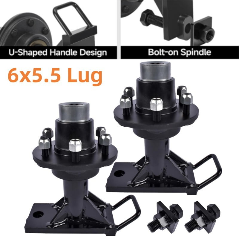 2pcs 6x5.5Lug Shipping Container Wheels Bolton Spindle Kit Container ...