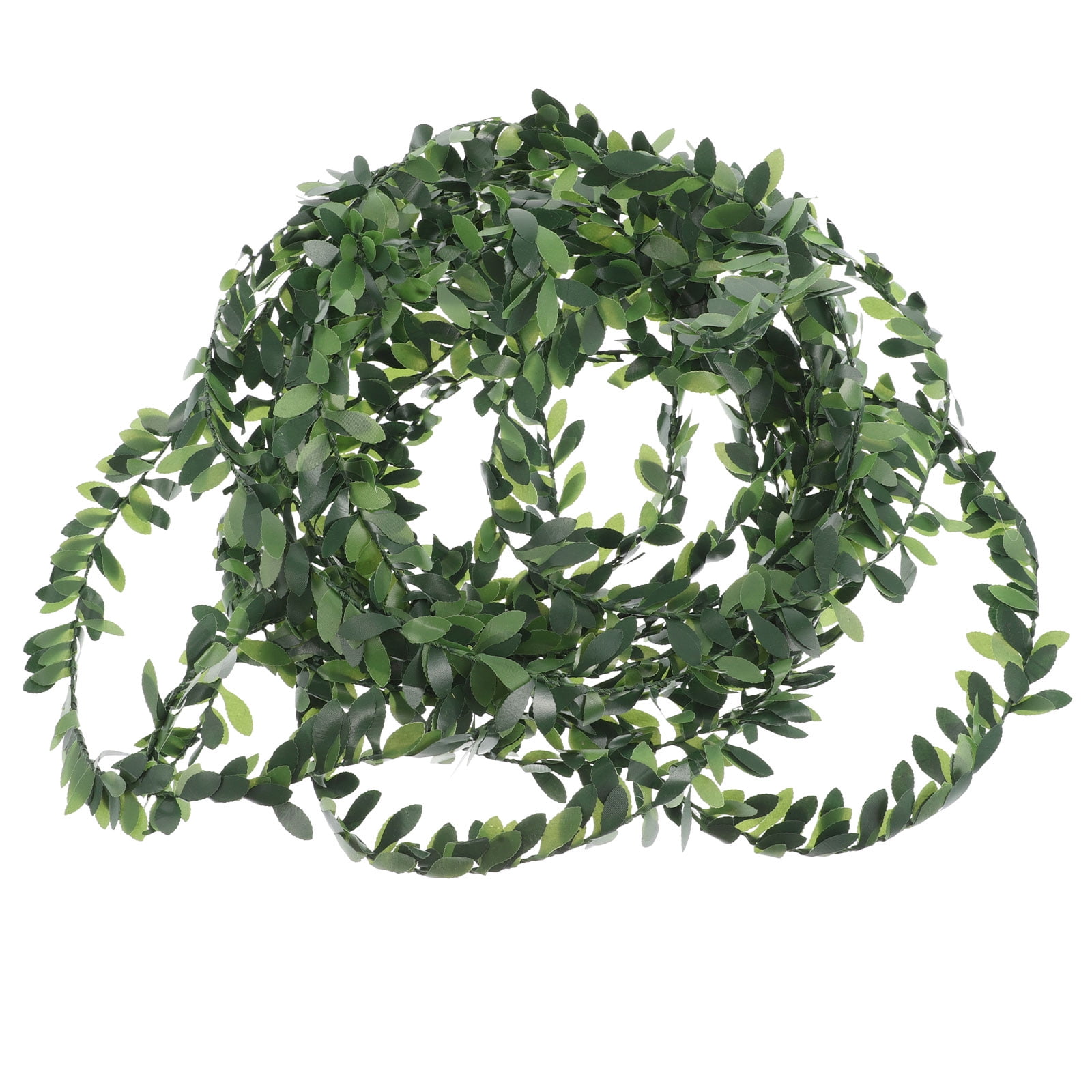 2pcs 7.5m Artificial Green Leaf PVC Craft Garland Wire Rattan Flower ...