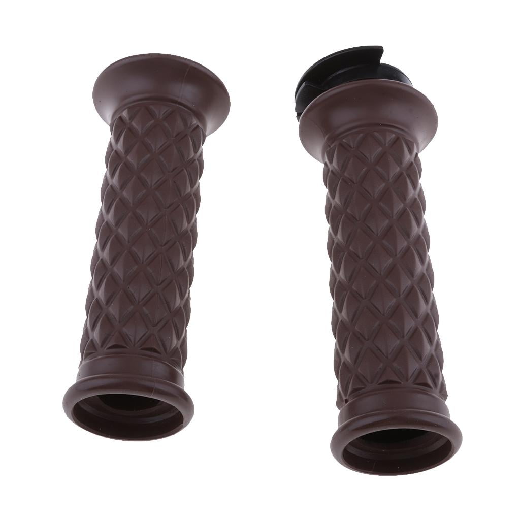 2pcs 7/8 inch Universal Motorcycle Rubber Hand Bar Grips Bar End slip ...