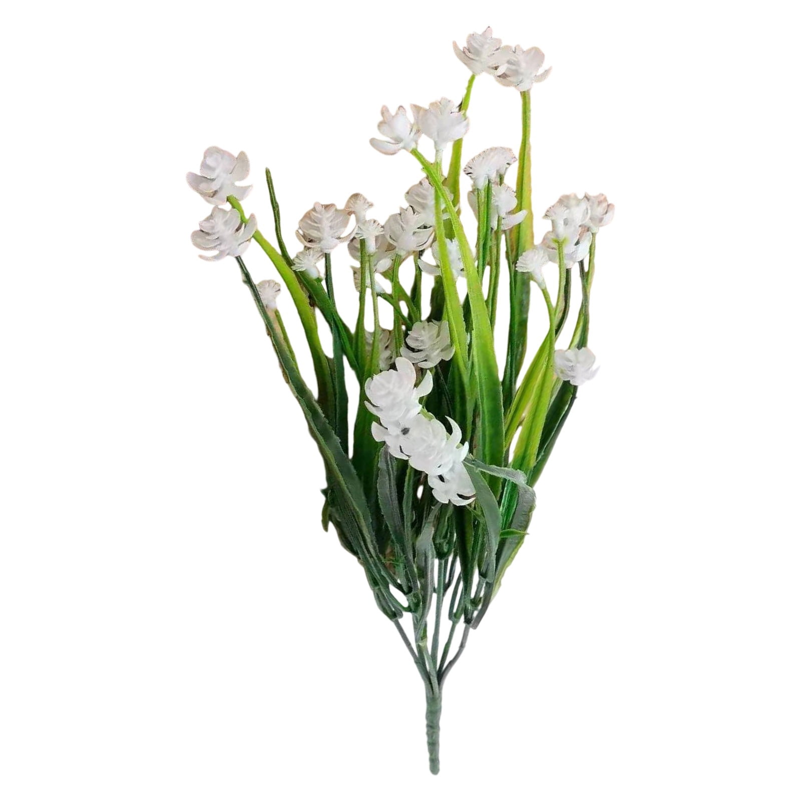 2pcs 7-Fork Artificial Spring Grass Camellia Flower Arrangement White ...