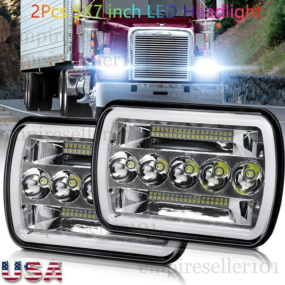 2pcs 7"X6" LED Headlights Fit Freightliner FL106 FL112 FL60 FL70 FS65 ...