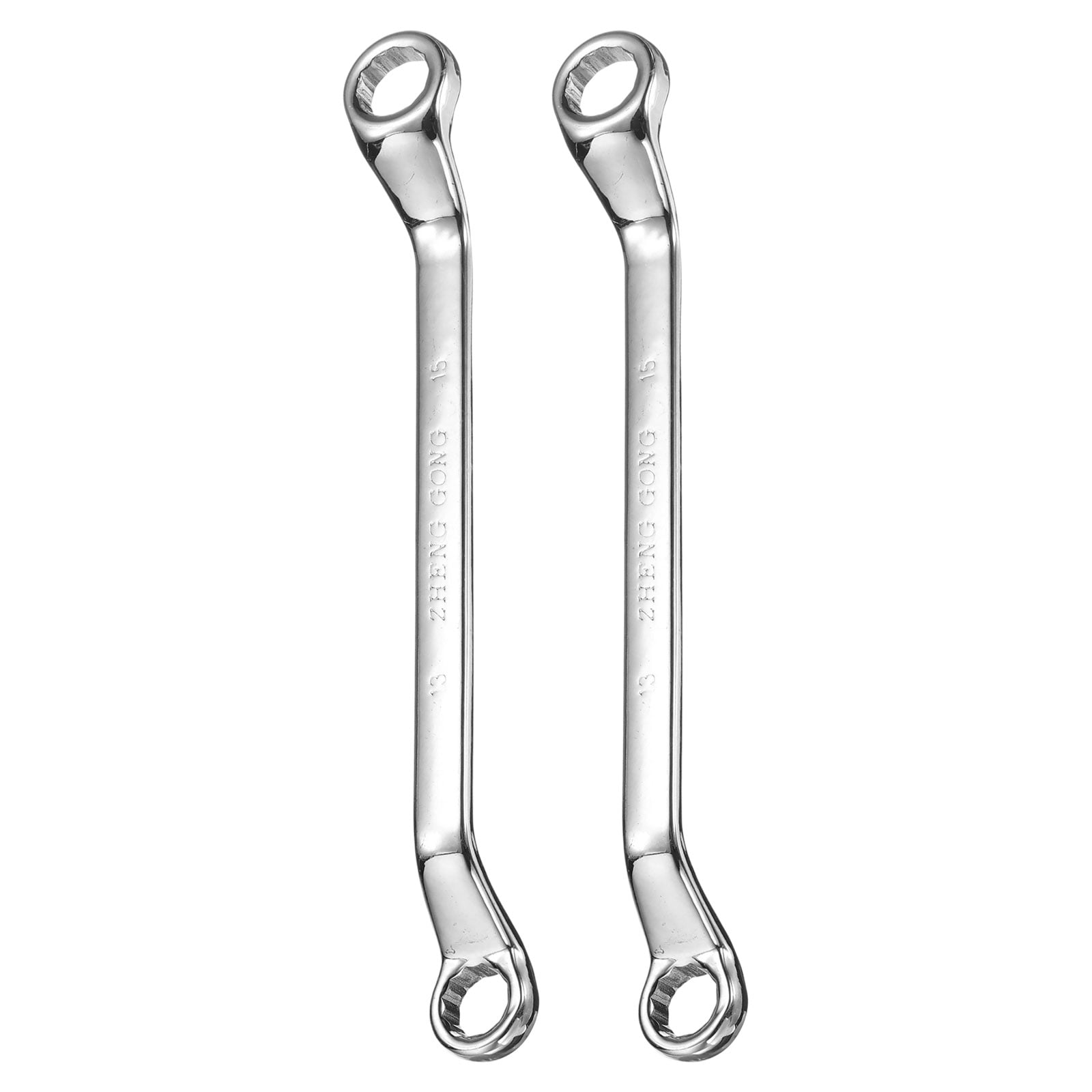 2pcs 75 Degree Offset Box End Wrench 13mm x 15mm Metric 12 Point Mirror ...