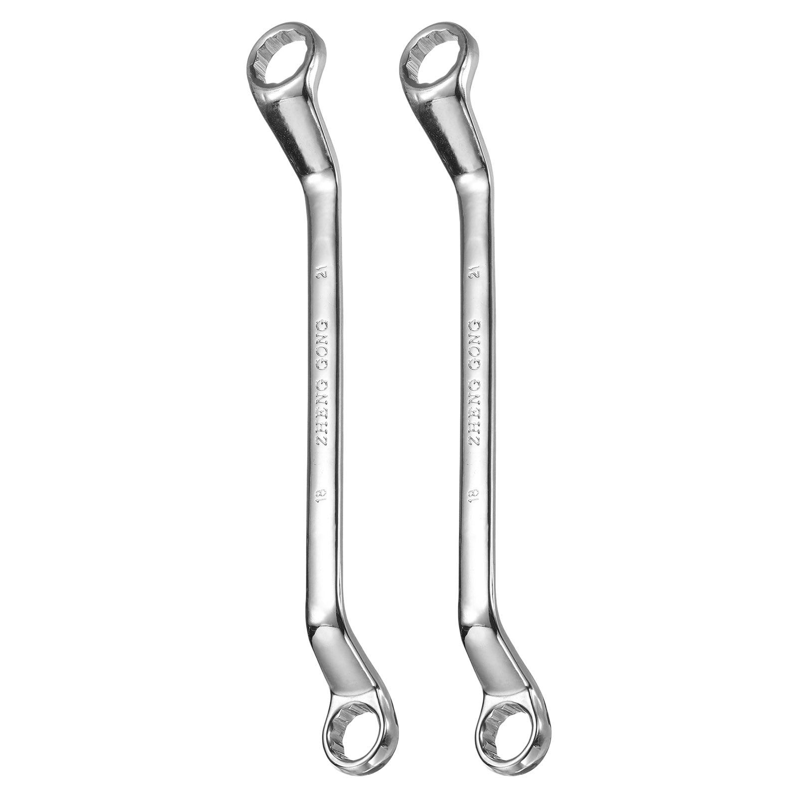 2pcs 75 Degree Offset Box End Wrench 18mm x 21mm Metric 12 Point Mirror ...