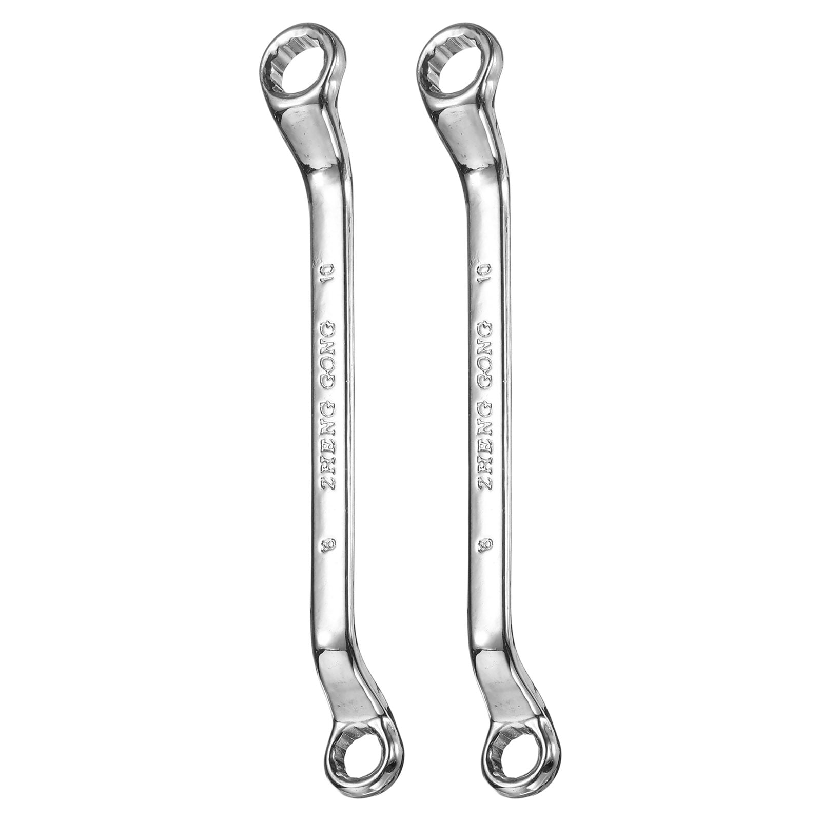 2pcs 75 Degree Offset Box End Wrench 8mm x 10mm Metric 12 Point Mirror ...