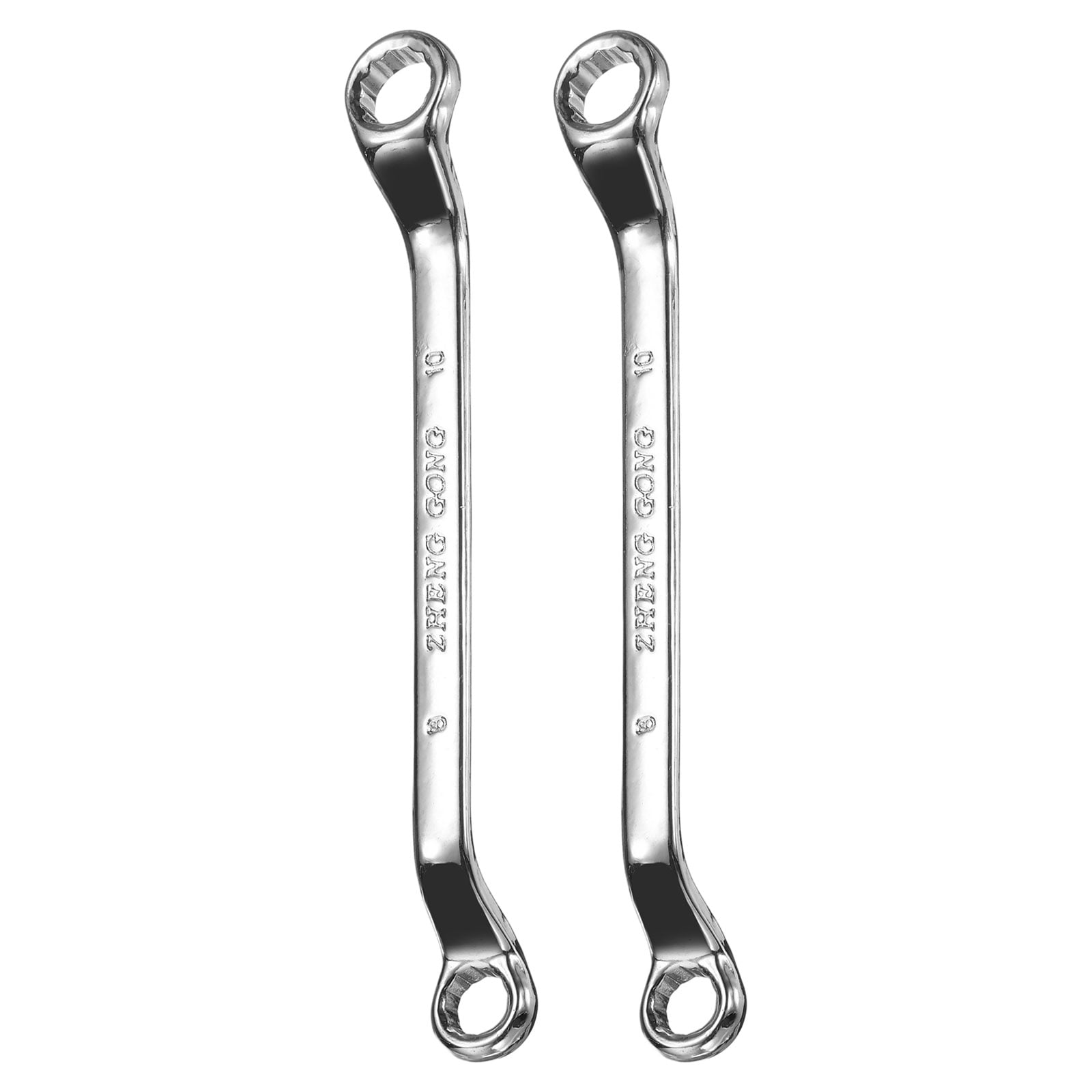 2pcs 75 Degree Offset Box End Wrench 8mm x 10mm Metric 12 Point Mirror ...